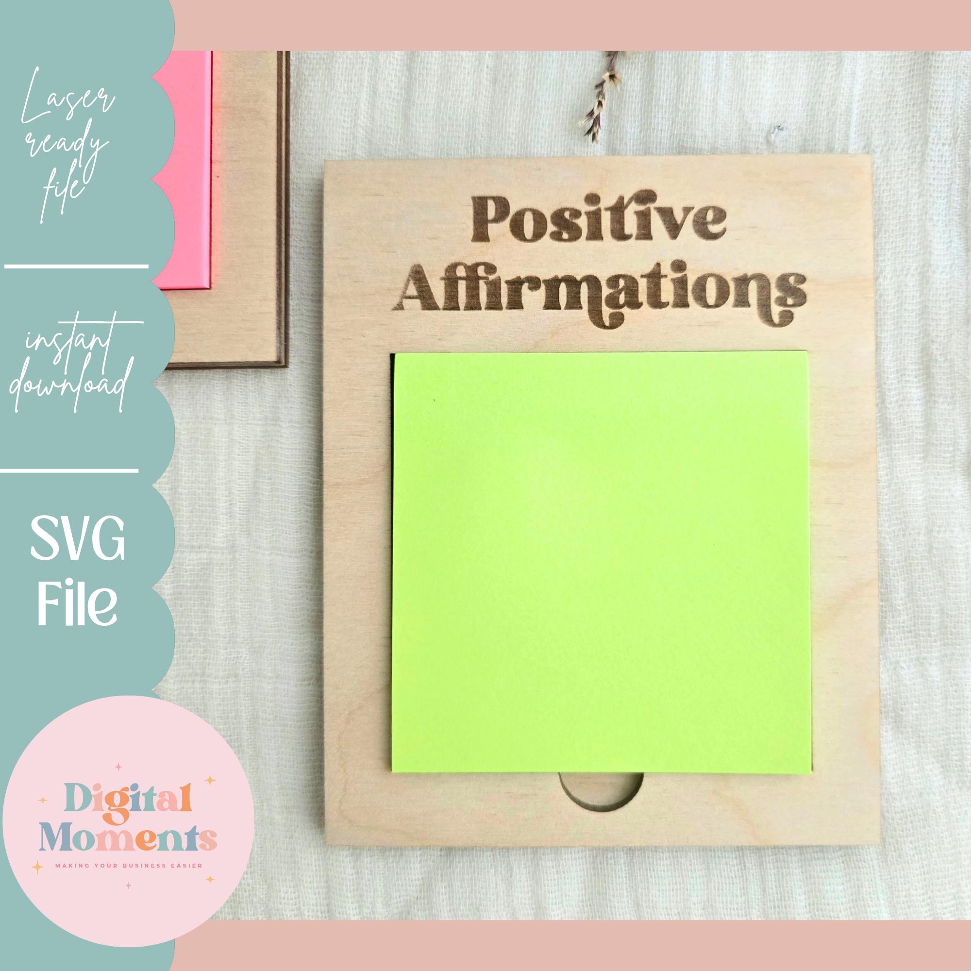 Positive Post It Holder Svg, Teacher Post It Holder Svg, Post It Holder ...