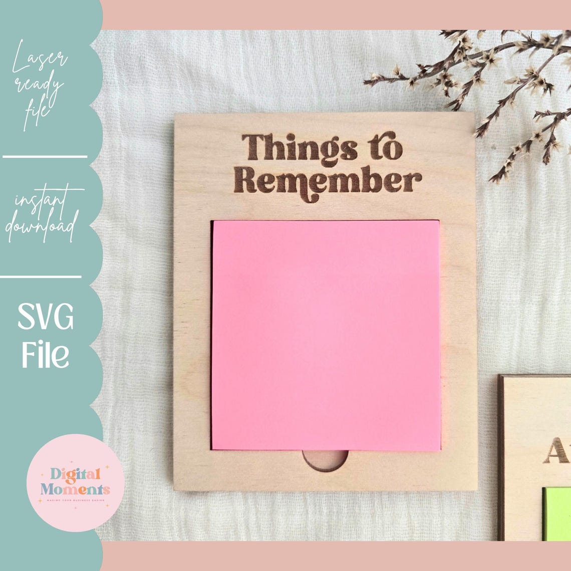 Positive Post It Holder Svg, Teacher Post It Holder Svg, Post It Holder ...