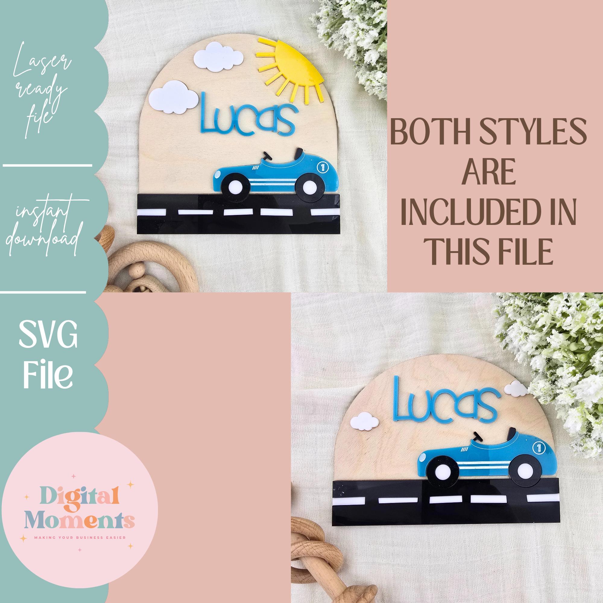 Car Name Sign Svg, Racing Car Svg, Boy Sign Svg, Car Sign Digital File ...