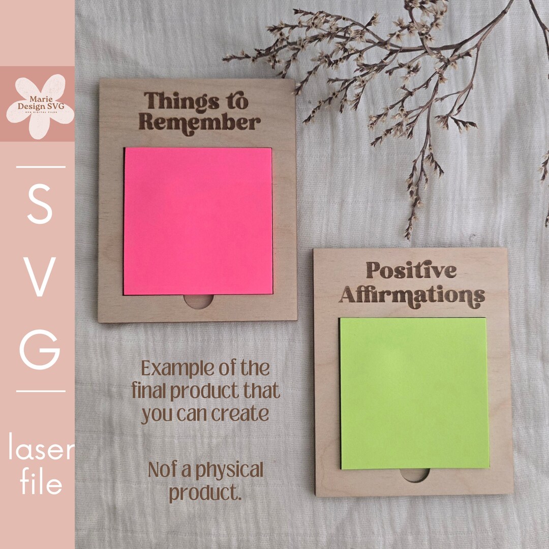Positive Post It Holder Svg, Teacher Post It Holder Svg, Post It Holder ...