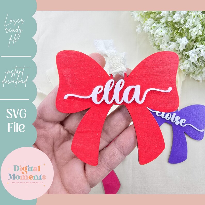 Bow Tag Svg, Bow Svg, Coquette Bow Svg, Gift Tag Svg, Valentine's Day ...