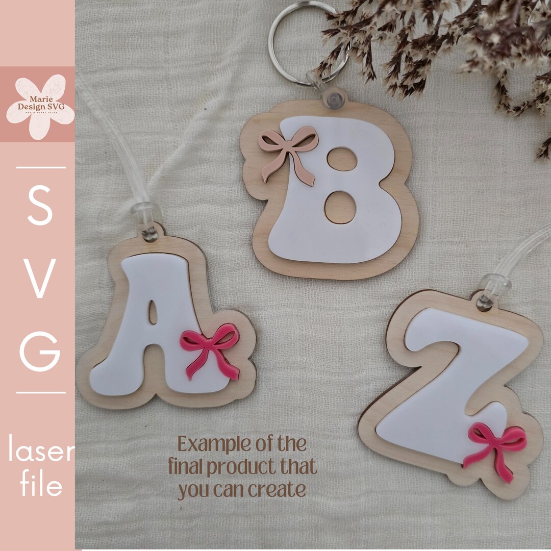 Coquette Retro Letter Tags Svg, Coquette Svg, Bow Svg, Bow Retro Letter ...