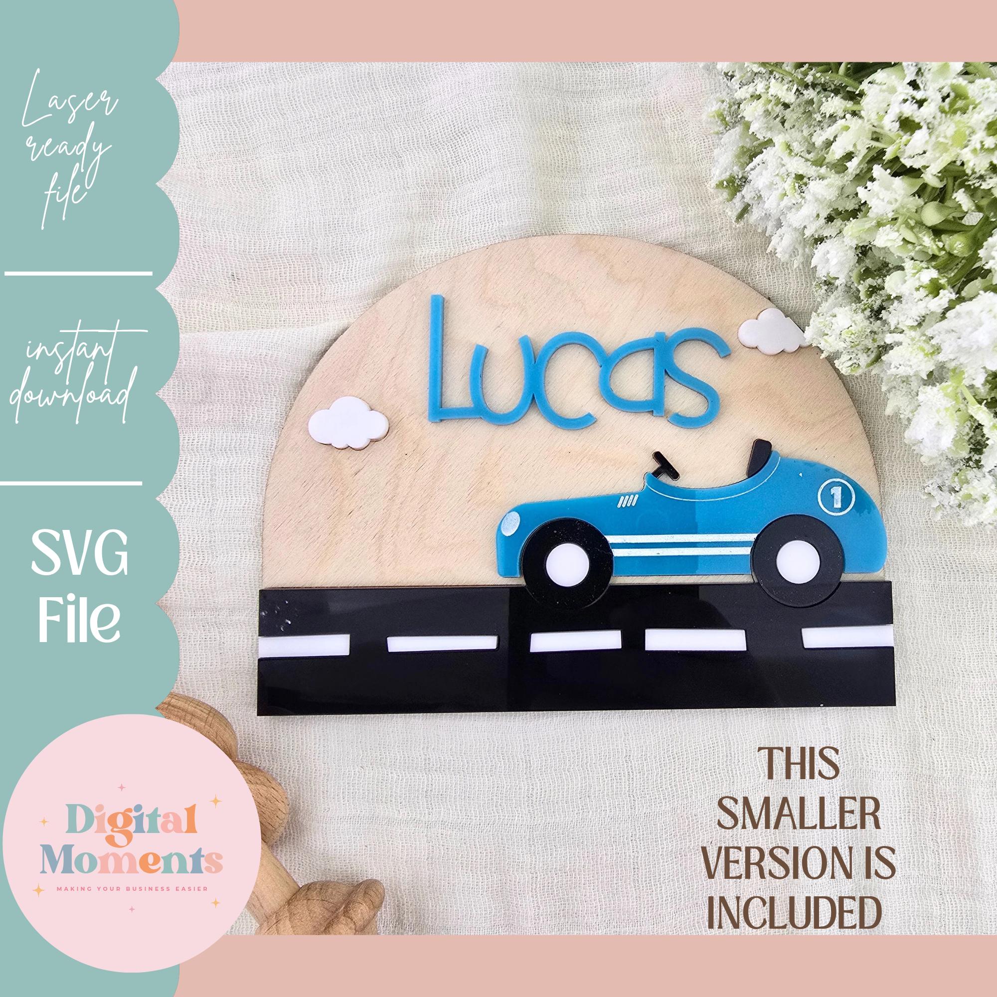 Car Name Sign Svg, Racing Car Svg, Boy Sign Svg, Car Sign Digital File ...