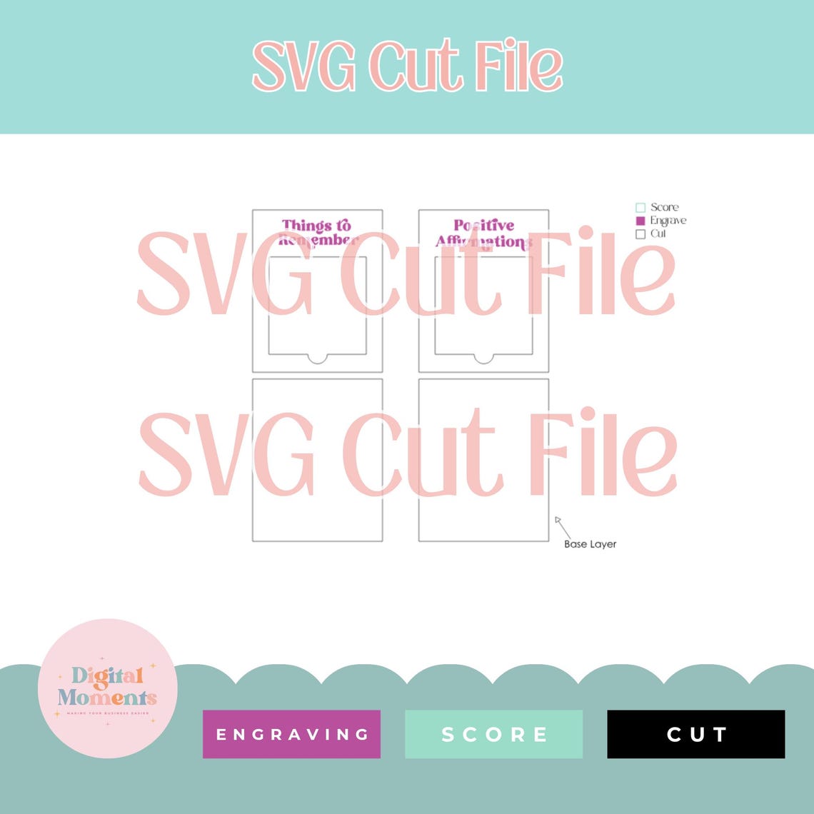 Positive Post It Holder Svg, Teacher Post It Holder Svg, Post It Holder ...
