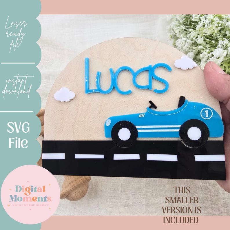 Car Name Sign Svg, Racing Car Svg, Boy Sign Svg, Car Sign Digital File ...