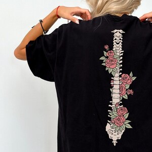 Skeleton Spine T-shirt, Anatomy Shirt, Punk Grunge Tee, Elder Emo ...