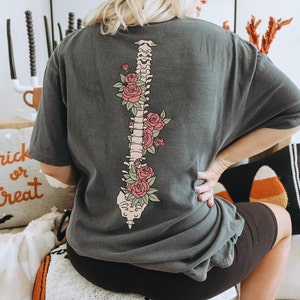 Skeleton Spine T-shirt, Anatomy Shirt, Punk Grunge Tee, Elder Emo ...