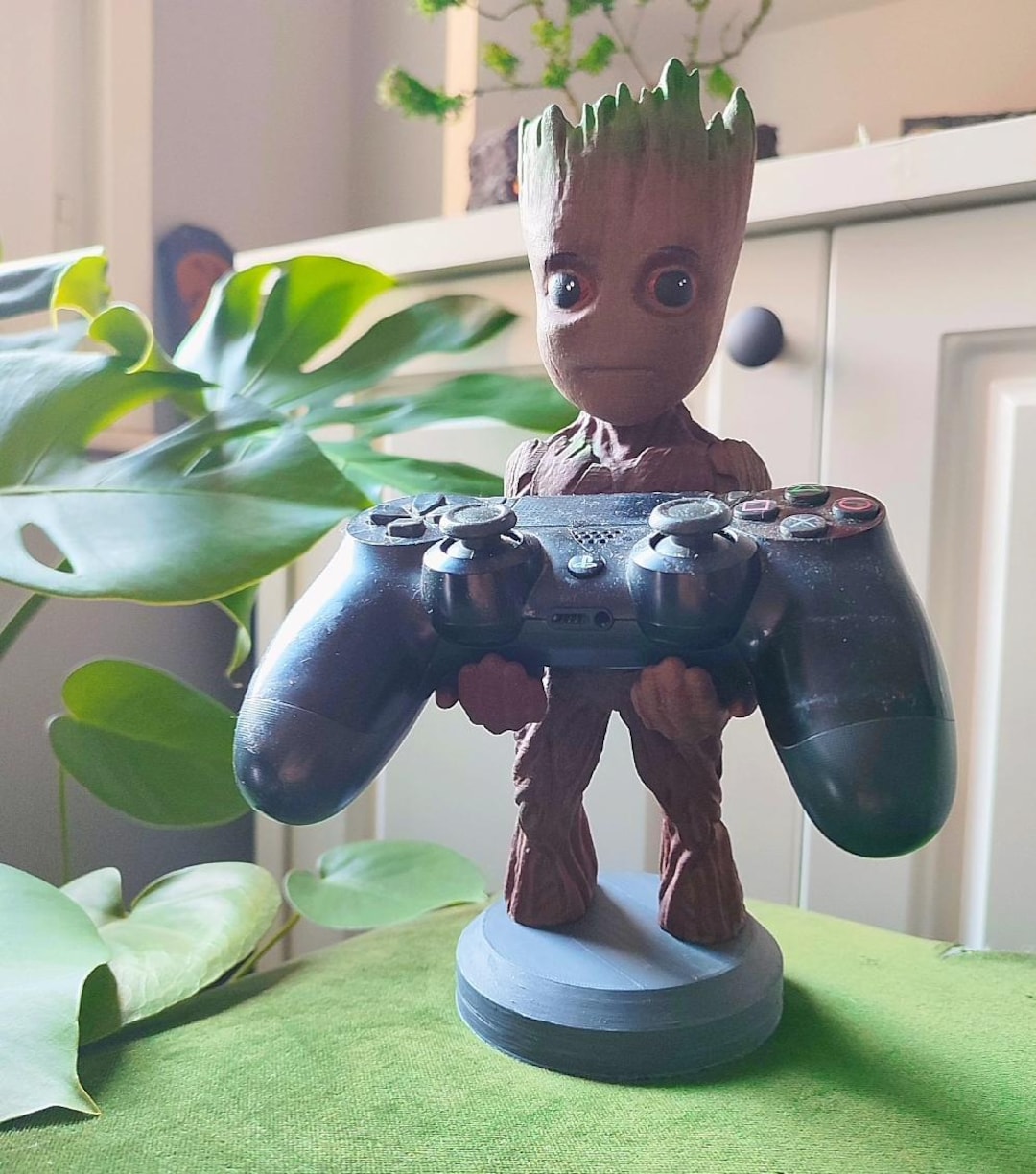 3D Printed Groot Figure Phone Holder and PS Controller Stand - Unique ...