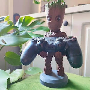 3D Printed Groot Figure Phone Holder and PS Controller Stand Unique ...