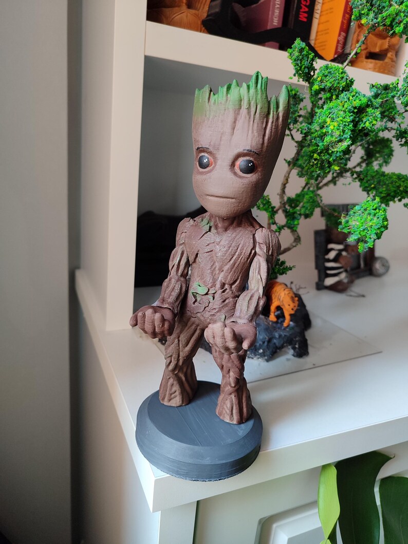 3D Printed Groot Figure Phone Holder and PS Controller Stand - Unique ...