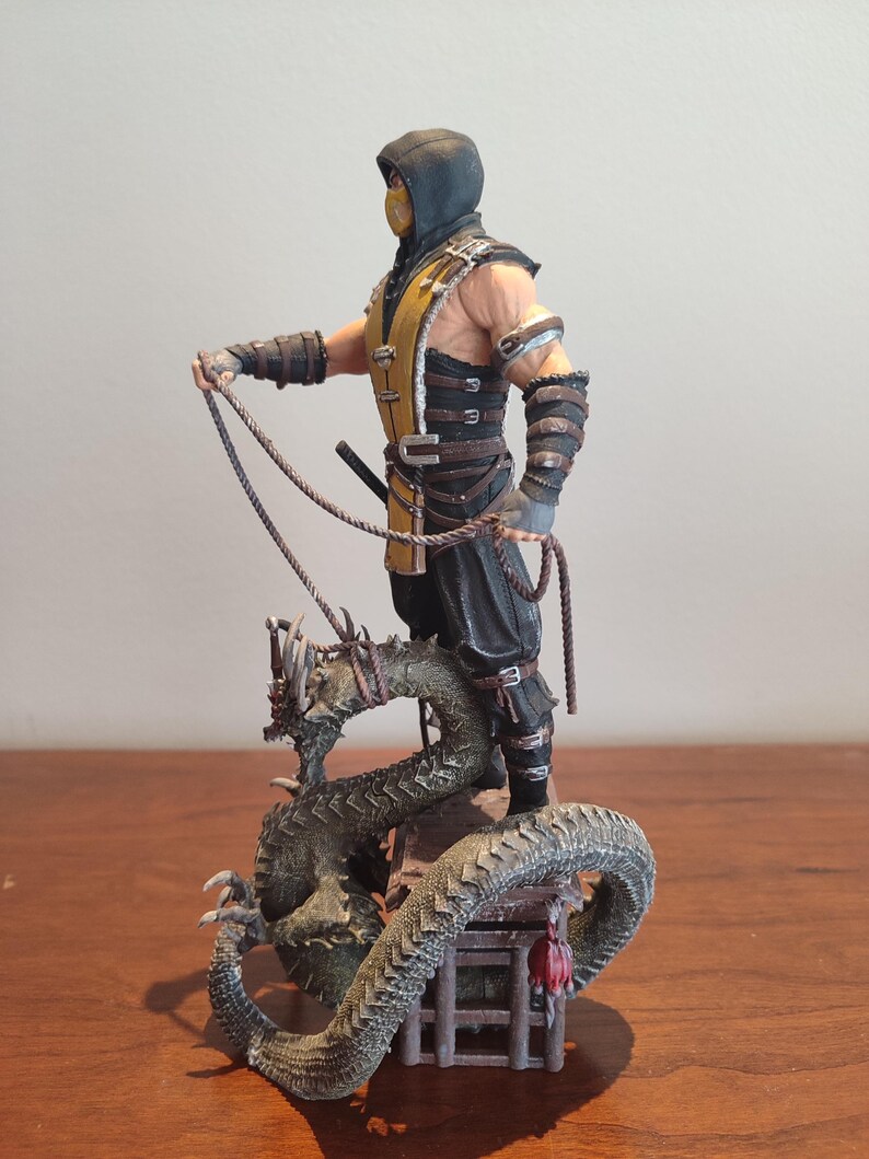 Detailed Mortal Kombat Scorpion Figurine, 3D Resin Collectible, Iconic ...