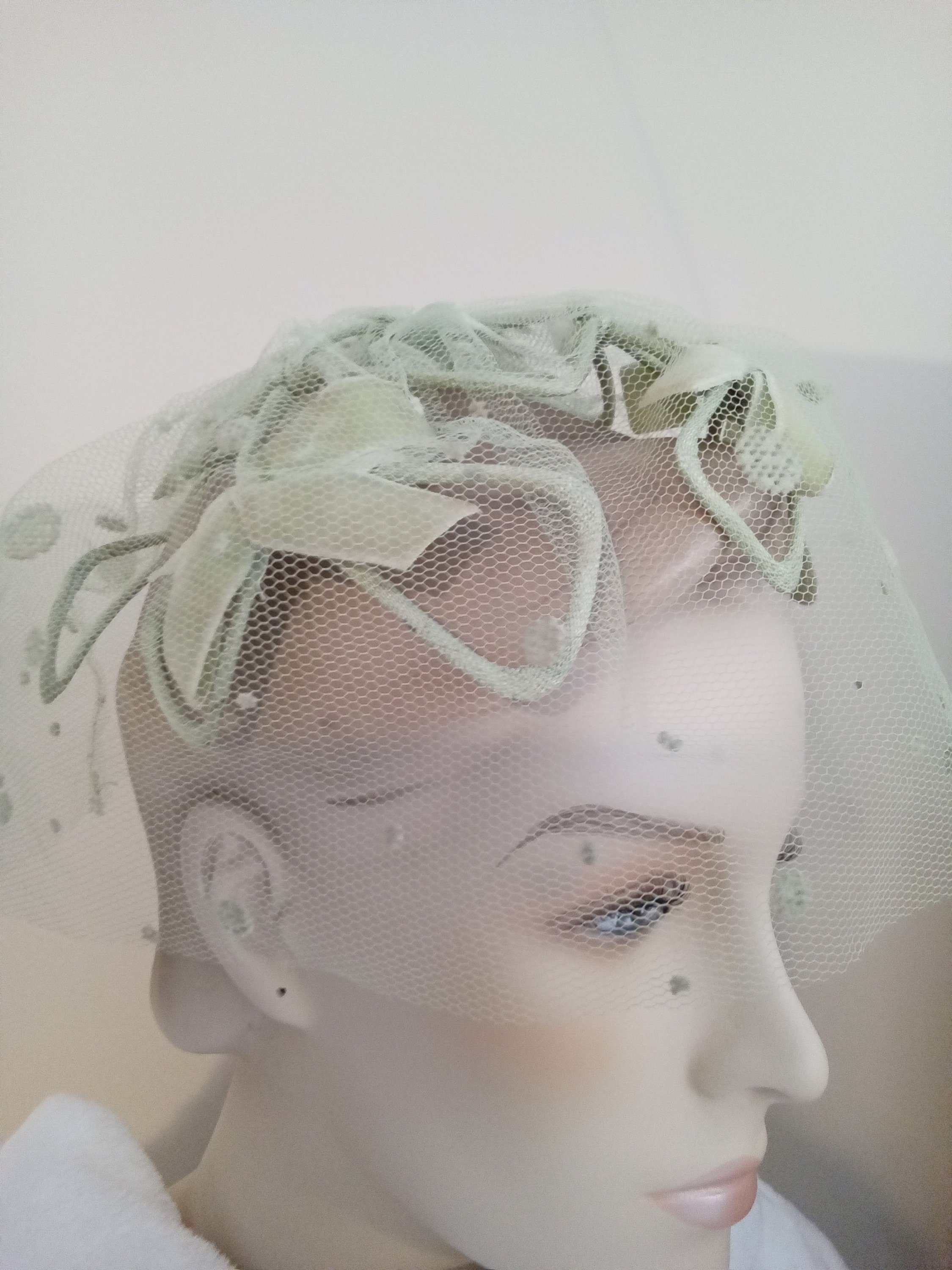 Vintage Mint Green Netting Hat Bridesmaid Hat Fascinator - Etsy