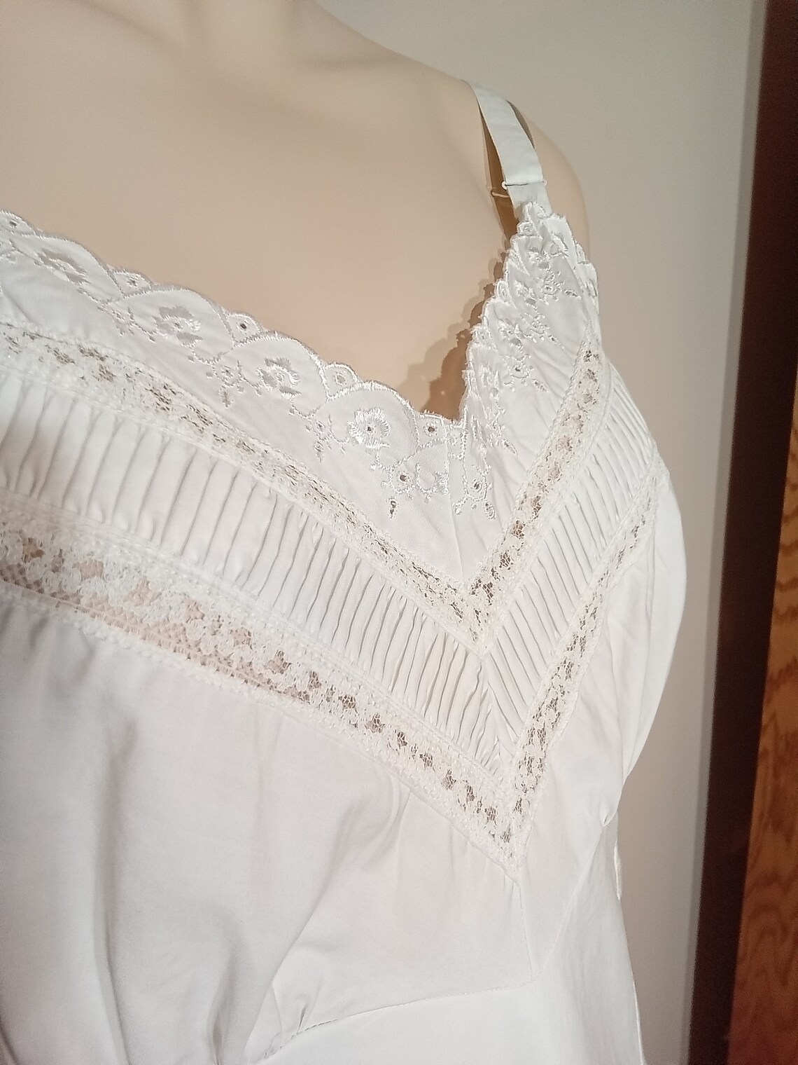 Women's Vintage Cotton Full Slip, 70's Cotton Slip, Vintage Full Slip ...