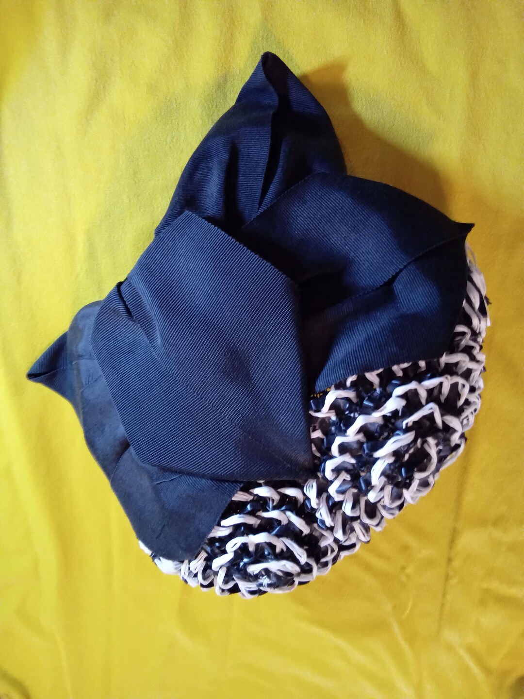 Women's Mid Century Hat, Black and White Hat, Mid Century Latte ...