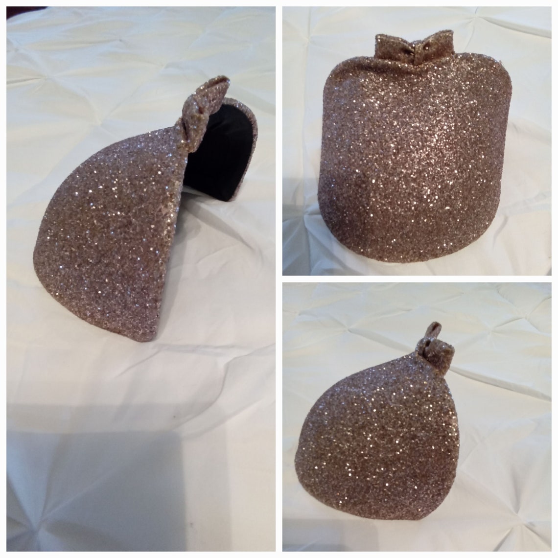 Women's Patrice Evening Hat, Champagne Color Glitter Hat, Special Event ...