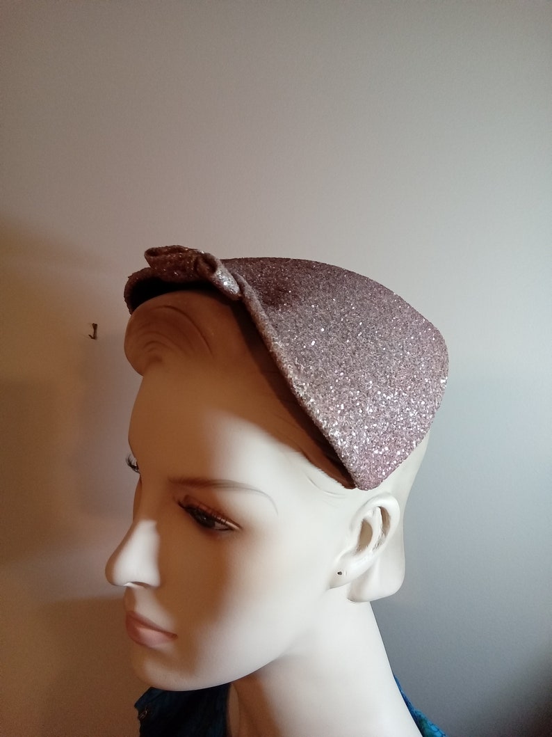 Women's Patrice Evening Hat, Champagne Color Glitter Hat, Special Event ...
