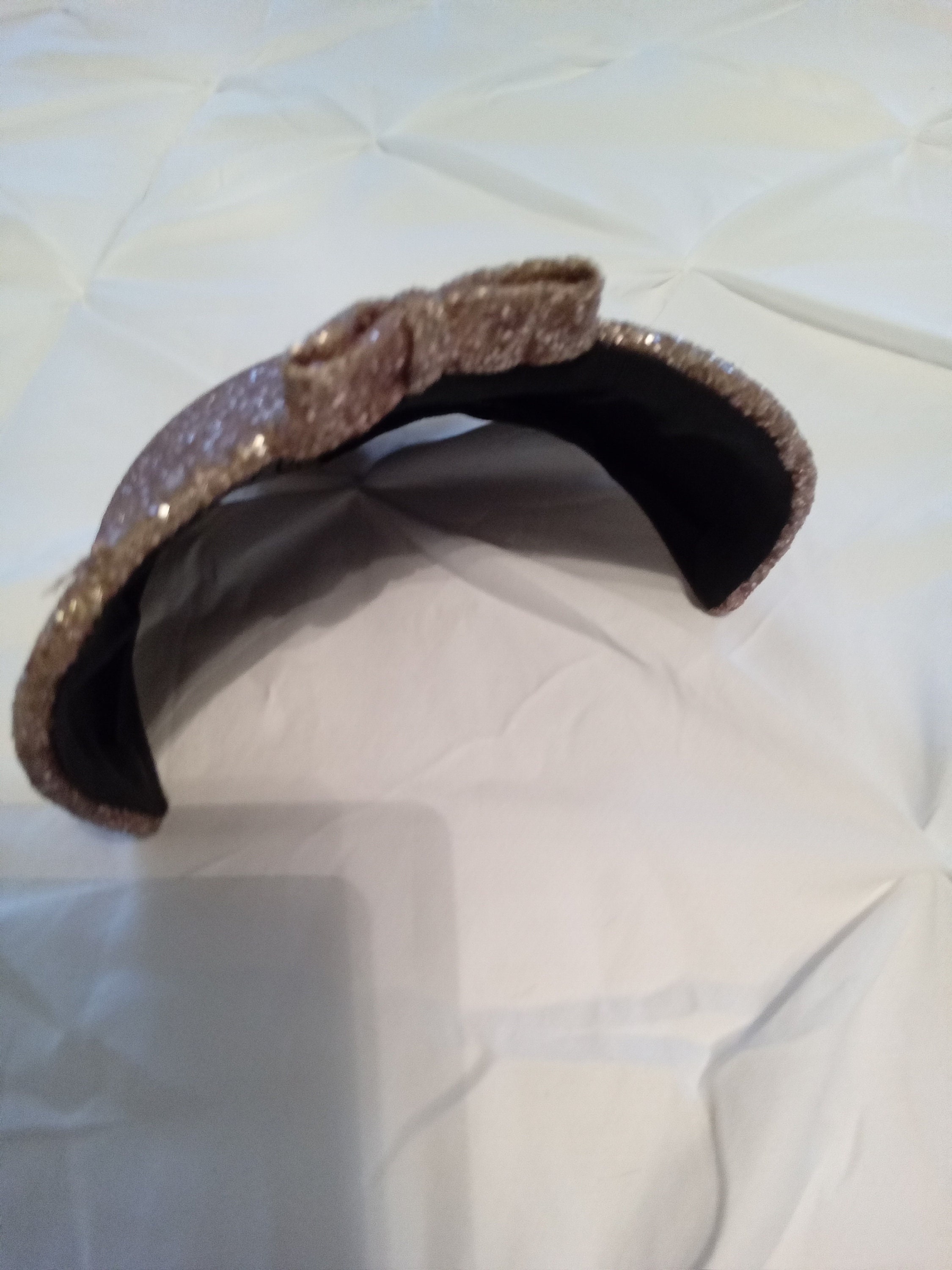 Women's Patrice Evening Hat, Champagne Color Glitter Hat, Special Event ...