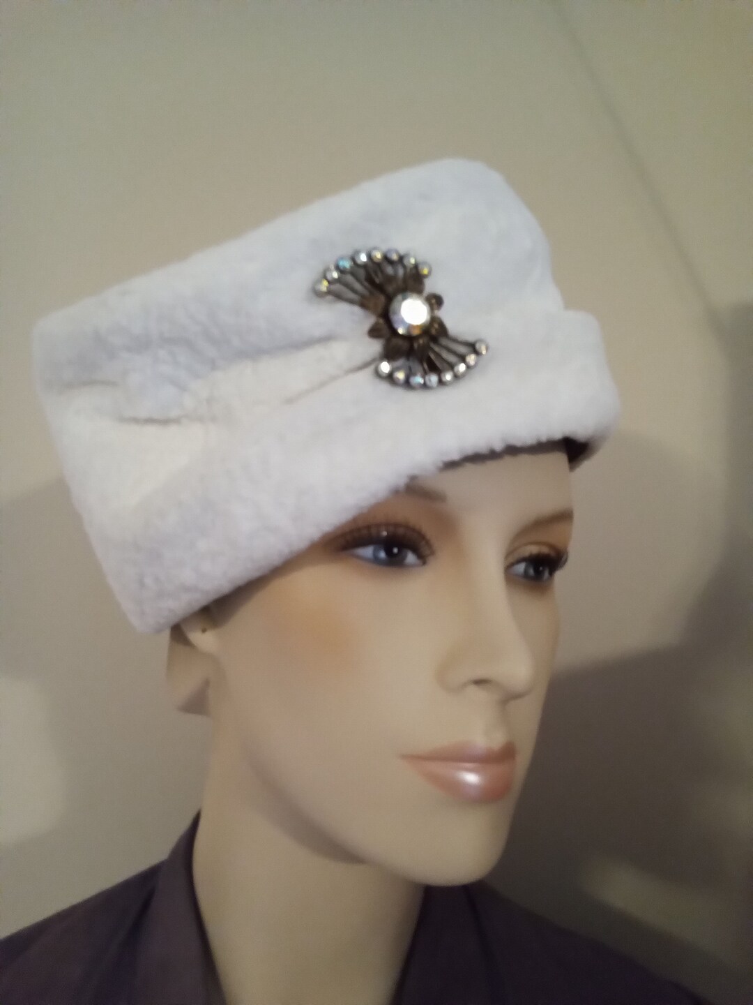 Barbara Dale Ivory Hat, Midcentury Hat, Faux Fur Ivory Hat, 50/60's ...