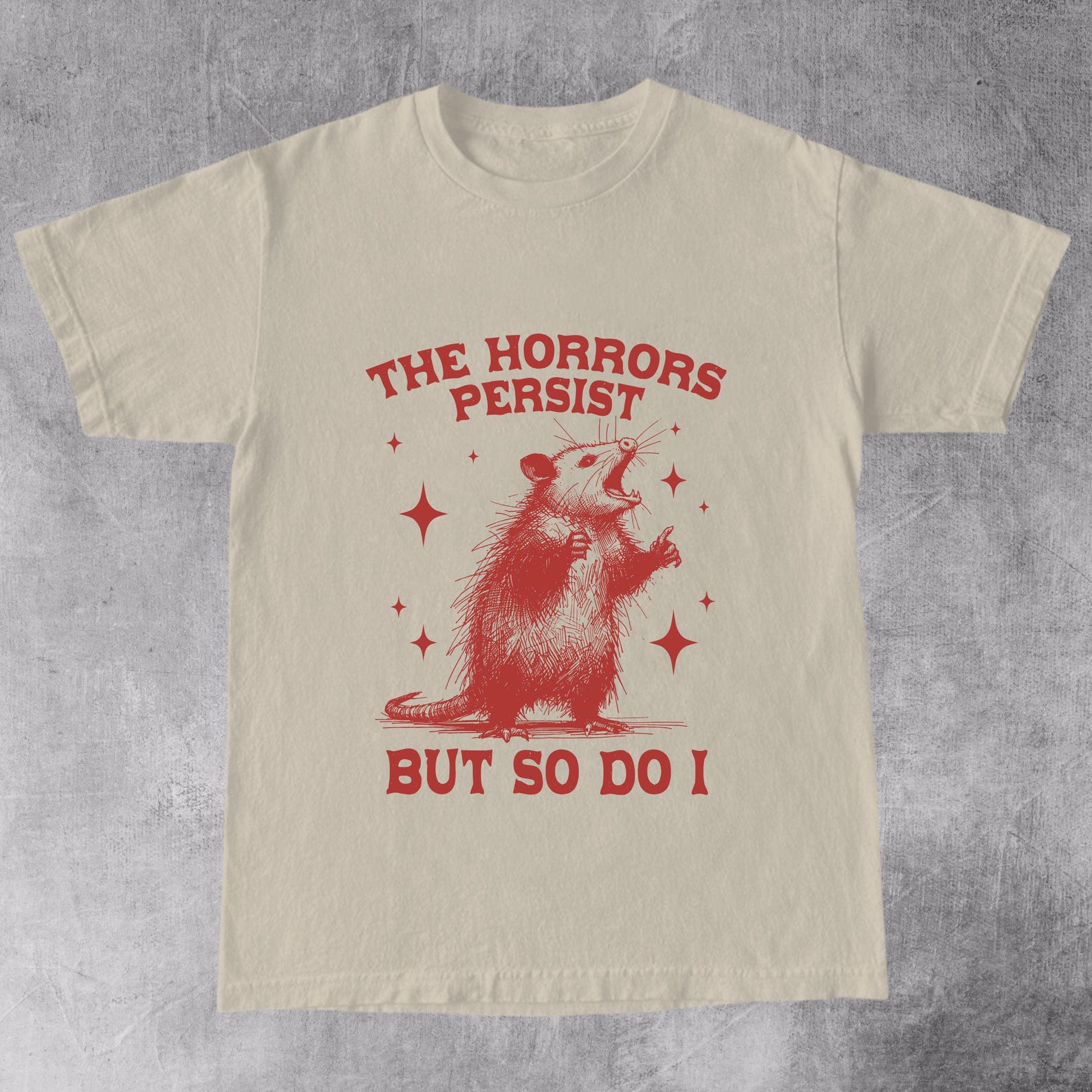 Funny Raccoon Horror Persists so Do I, Unhinged Shirt, Y2K Funny Dank ...