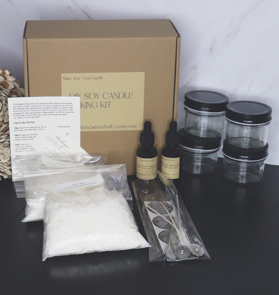 DIY Kit Candle Making Kit -set of 4 Jars Candles -DIY Gift Box ...