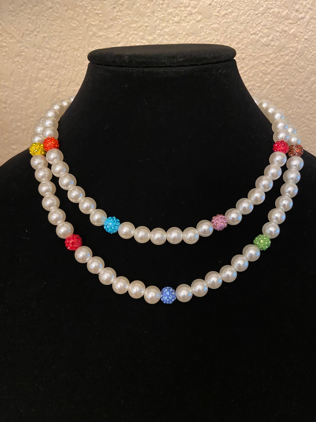 CUSTOM COLORS Pollyanna Pearl Baseball Necklace Worn by Oswaldo Cabrera ...