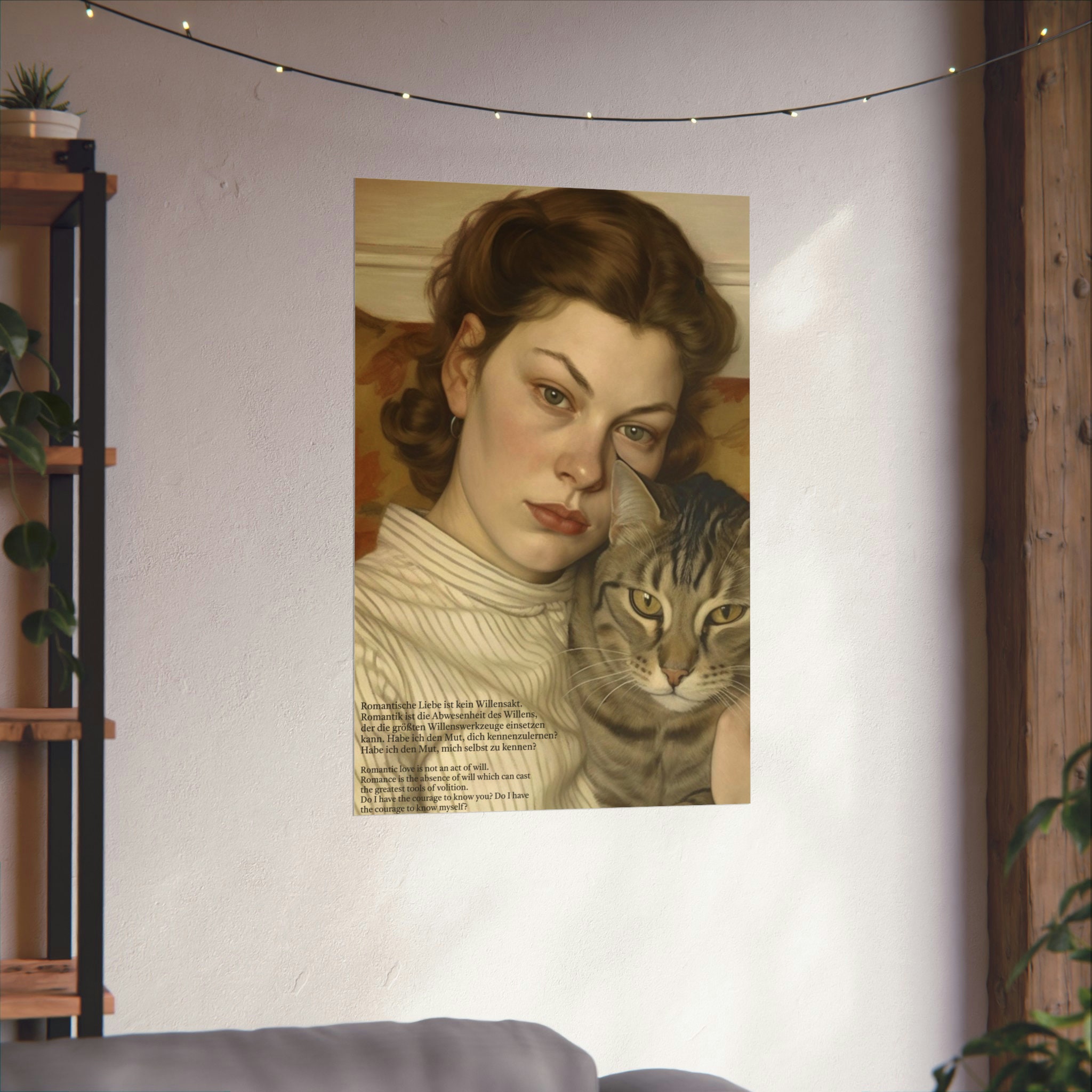 Poster Lucian Freud With Cat Romance is Not a Will - Etsy