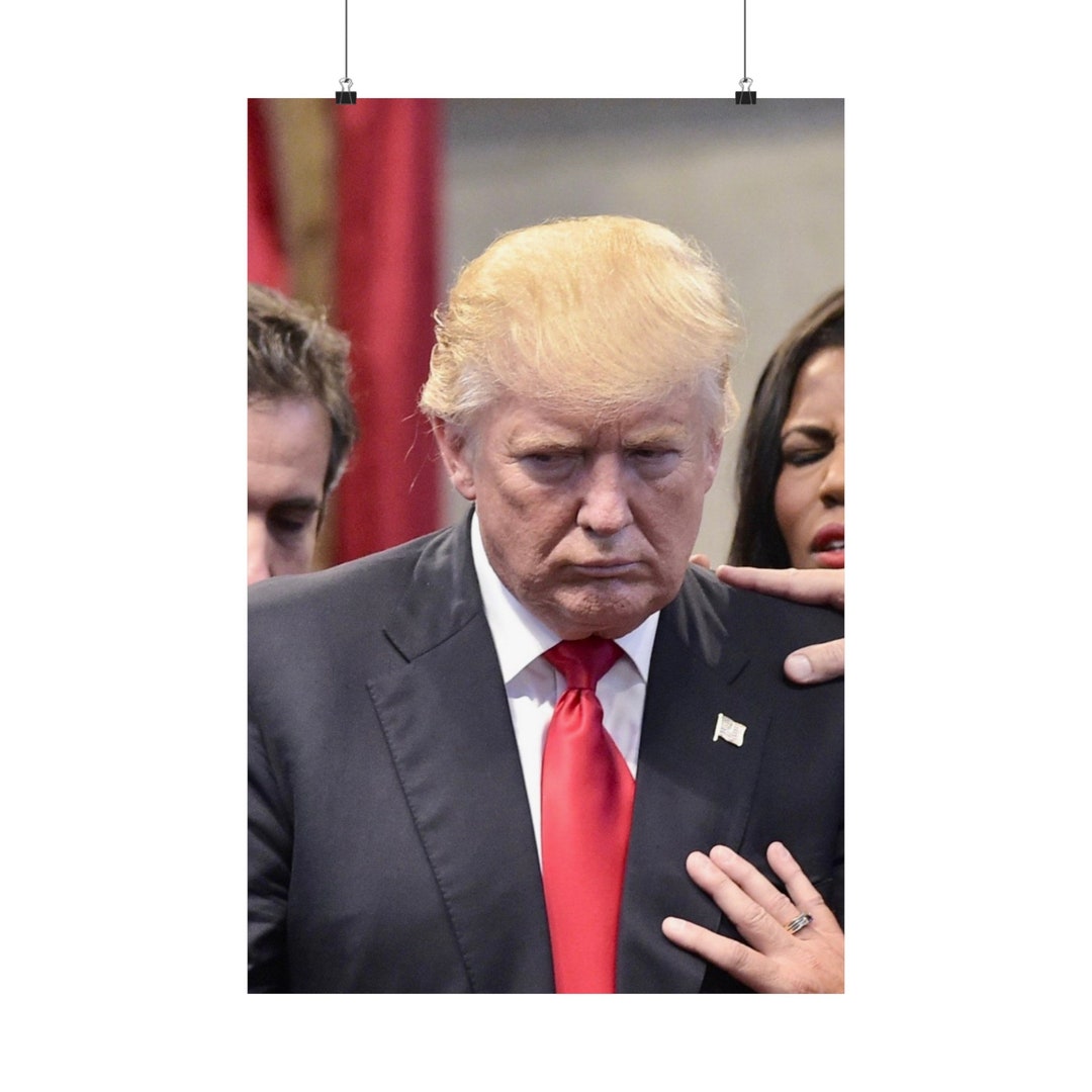 Matte Vertical Posters Donald Trump Praying in White House With Michael ...