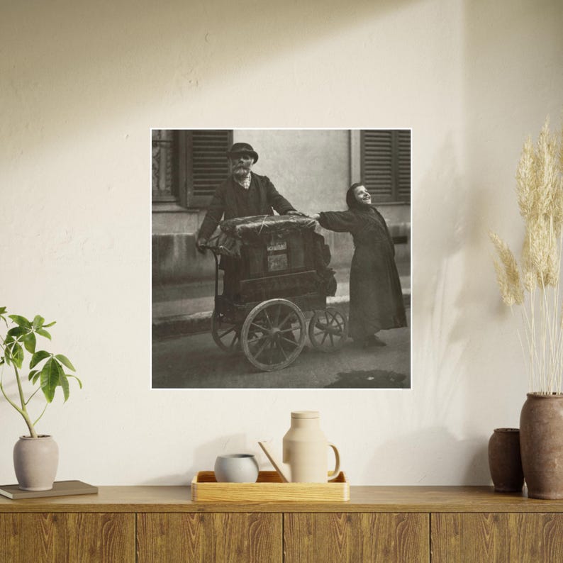 Poster Print, Vintage Photo Art Paper - the Organ Grinder by Eugene ...