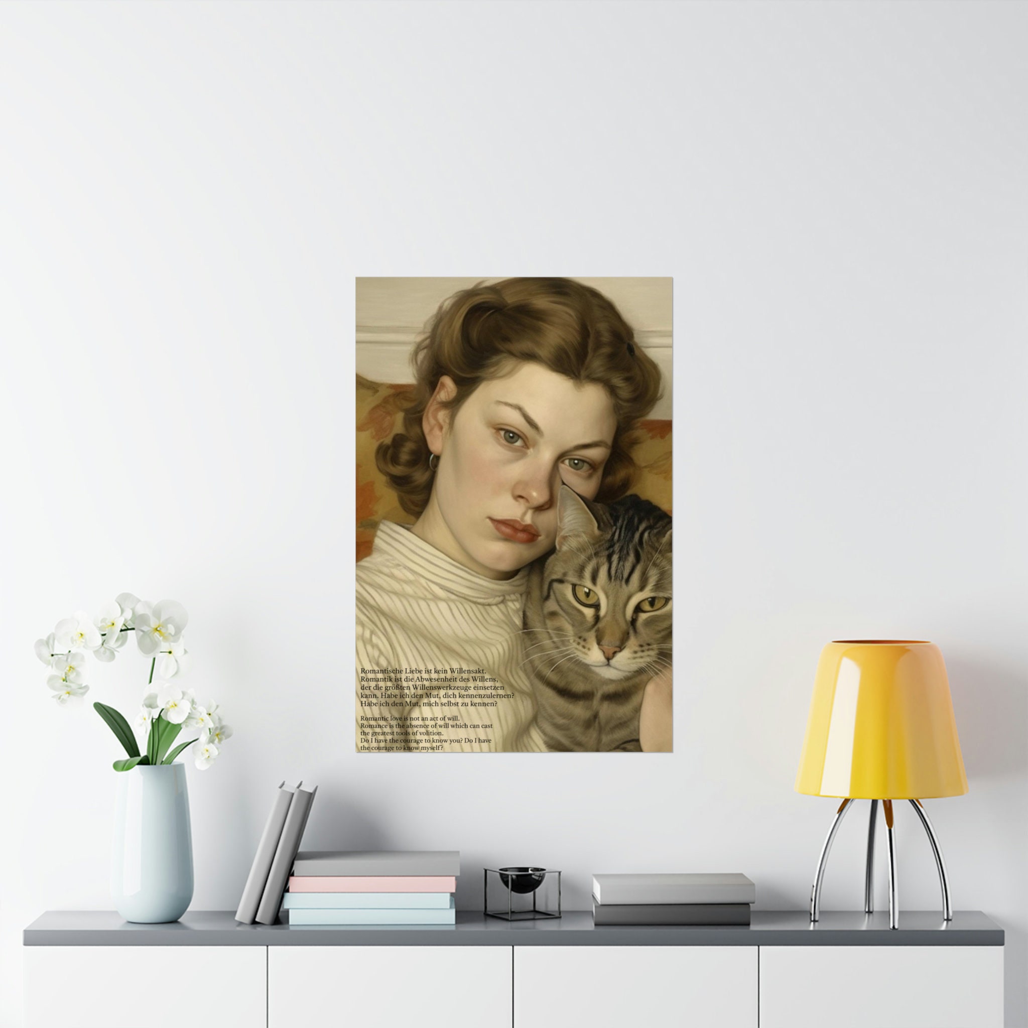 Poster Lucian Freud With Cat Romance is Not a Will - Etsy
