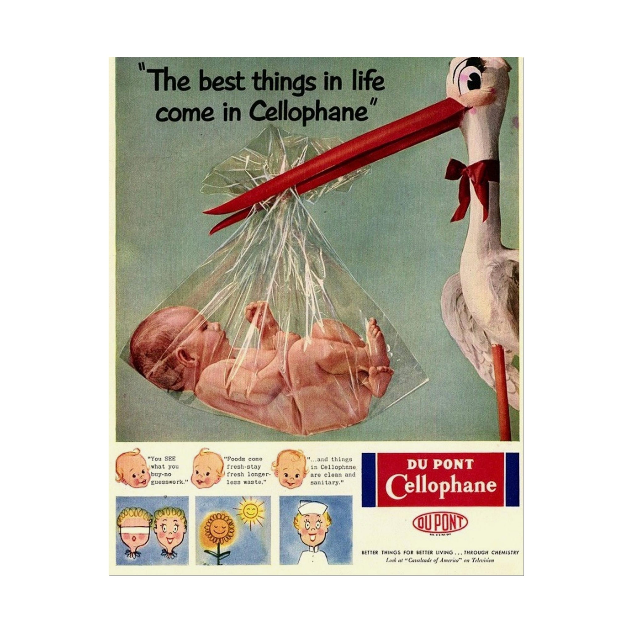 Rolled Posters Retro Ad for Cellophane Poster Baby in Cellophane - Etsy