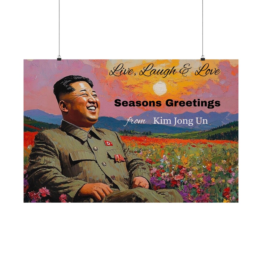 Matte Poster, Kim Jong Un Holiday Wall Art, Dear Leader Portrait, North ...