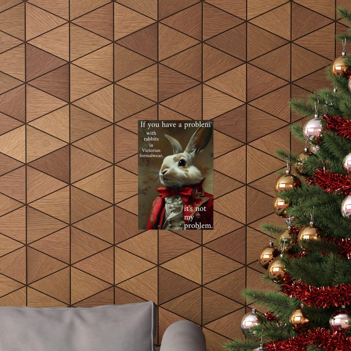 Matte Vertical Posters: Rabbits in Victorian Formalware Confrontation ...