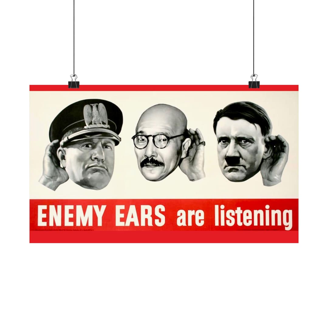 WWII Propaganda Poster: "enemy Ears Are Listening" Matte Print - Etsy UK