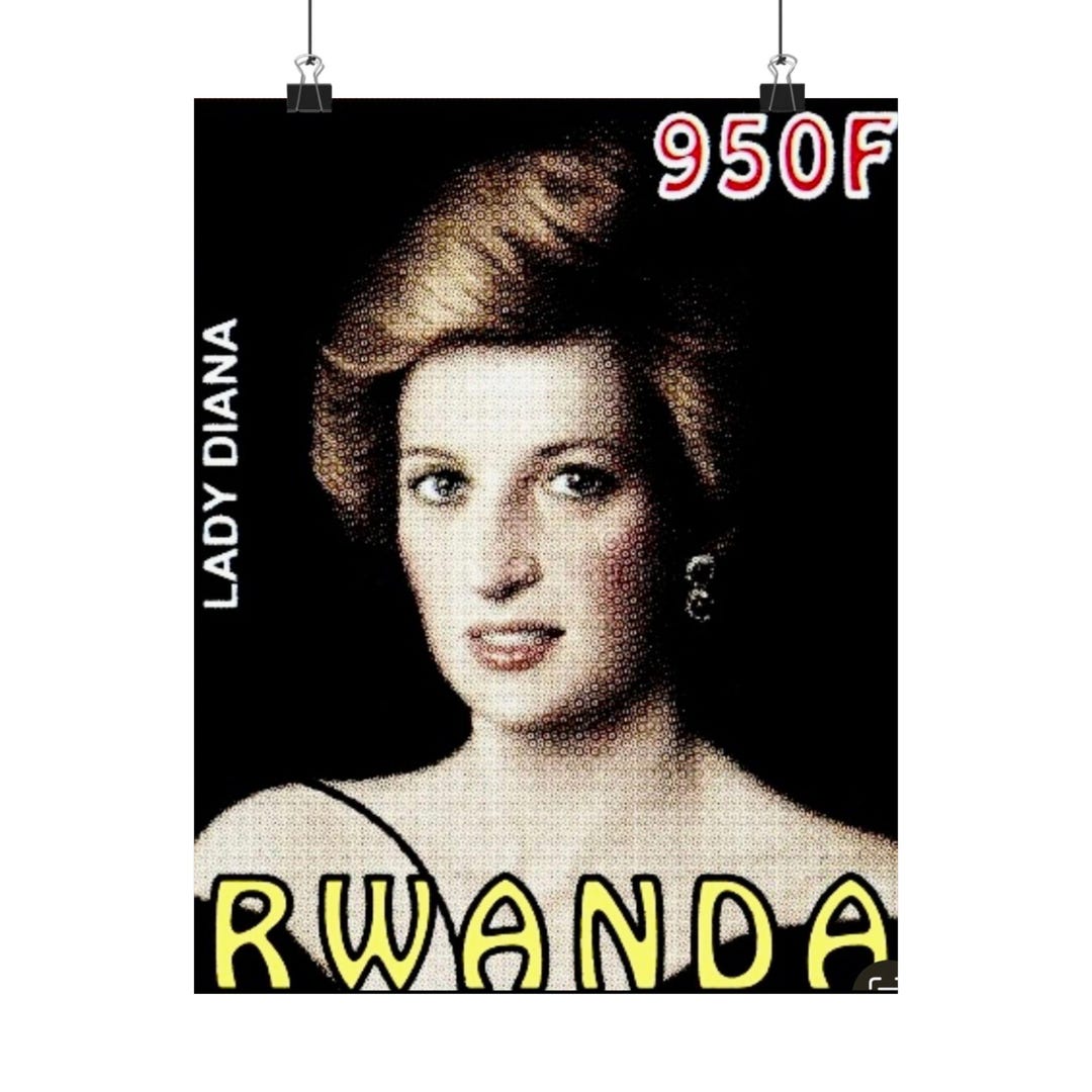 Matte Vertical Posters Lady Diana Rwanda Postage Stamp Poster - Etsy