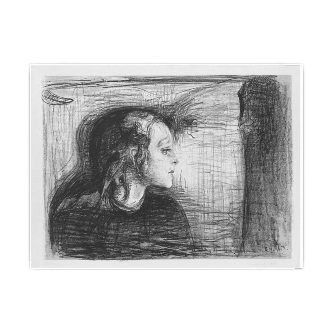 Art Poster, Horizontal Frame, Edvard Munch the Sick Child Version 2 ...