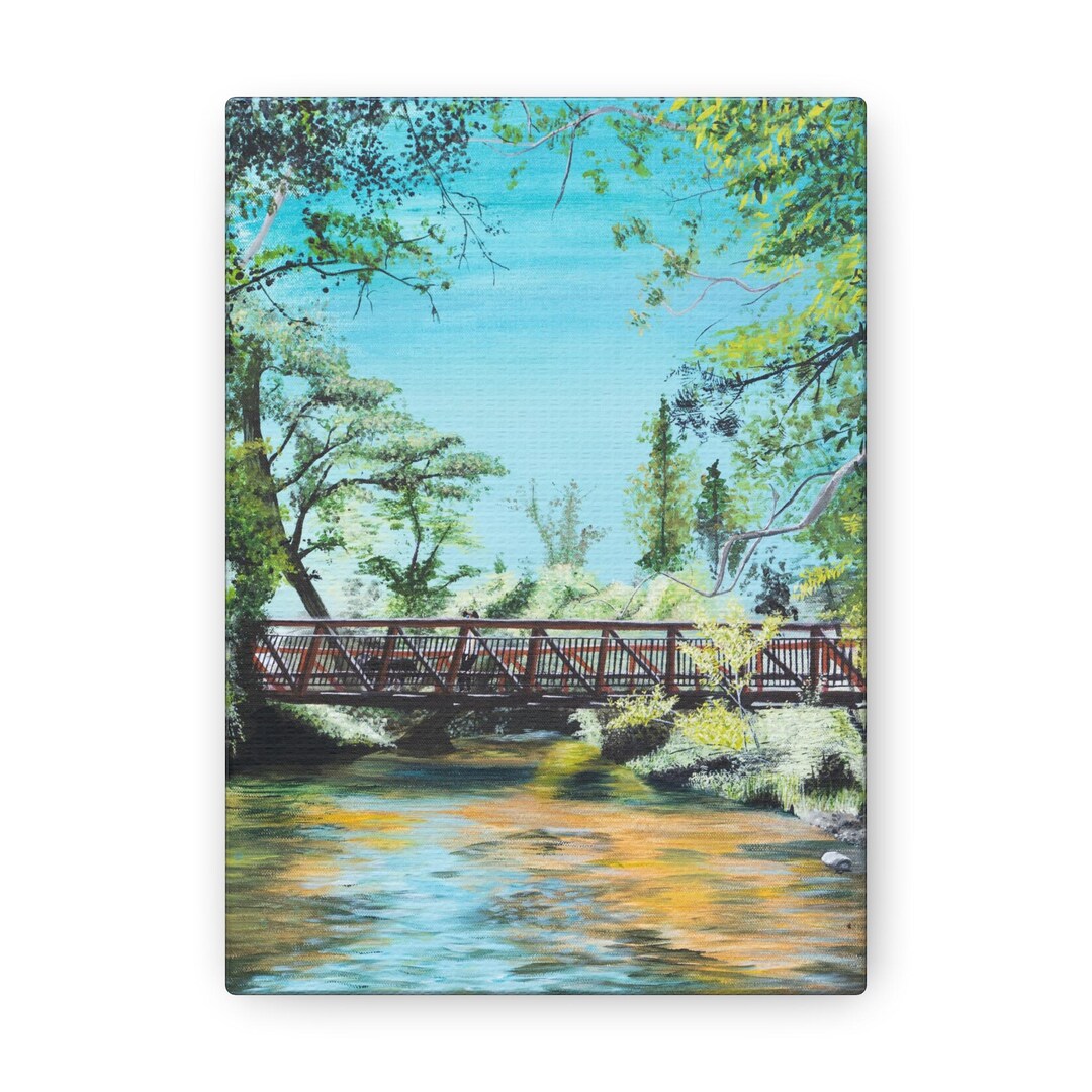 Footbridge Journey . Bidwell Bridge Series by Athena Rose . Acrylic ...