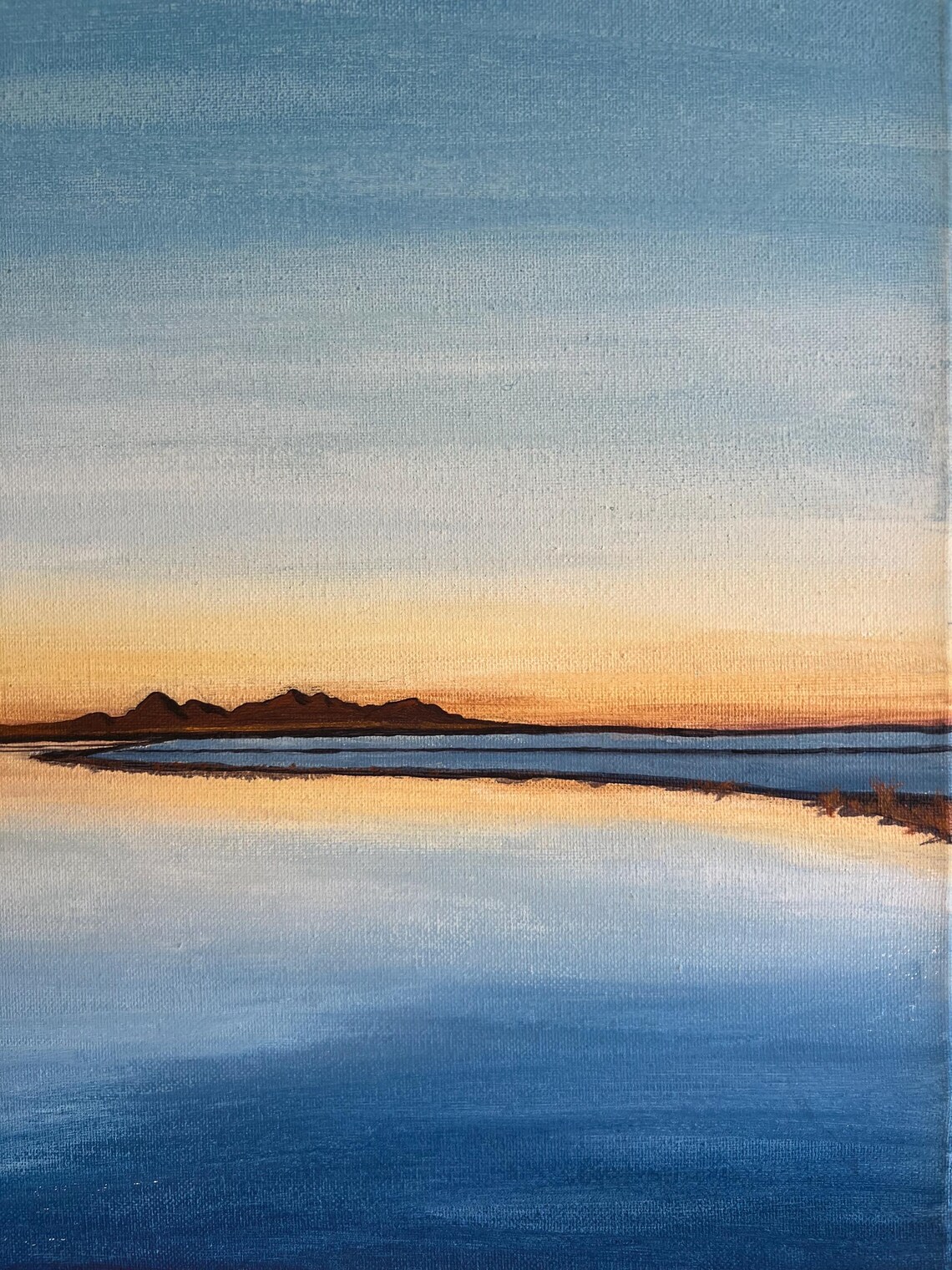 Sutter Sun Rice | Original Acrylic Painting | Sutter Buttes Sunrise ...