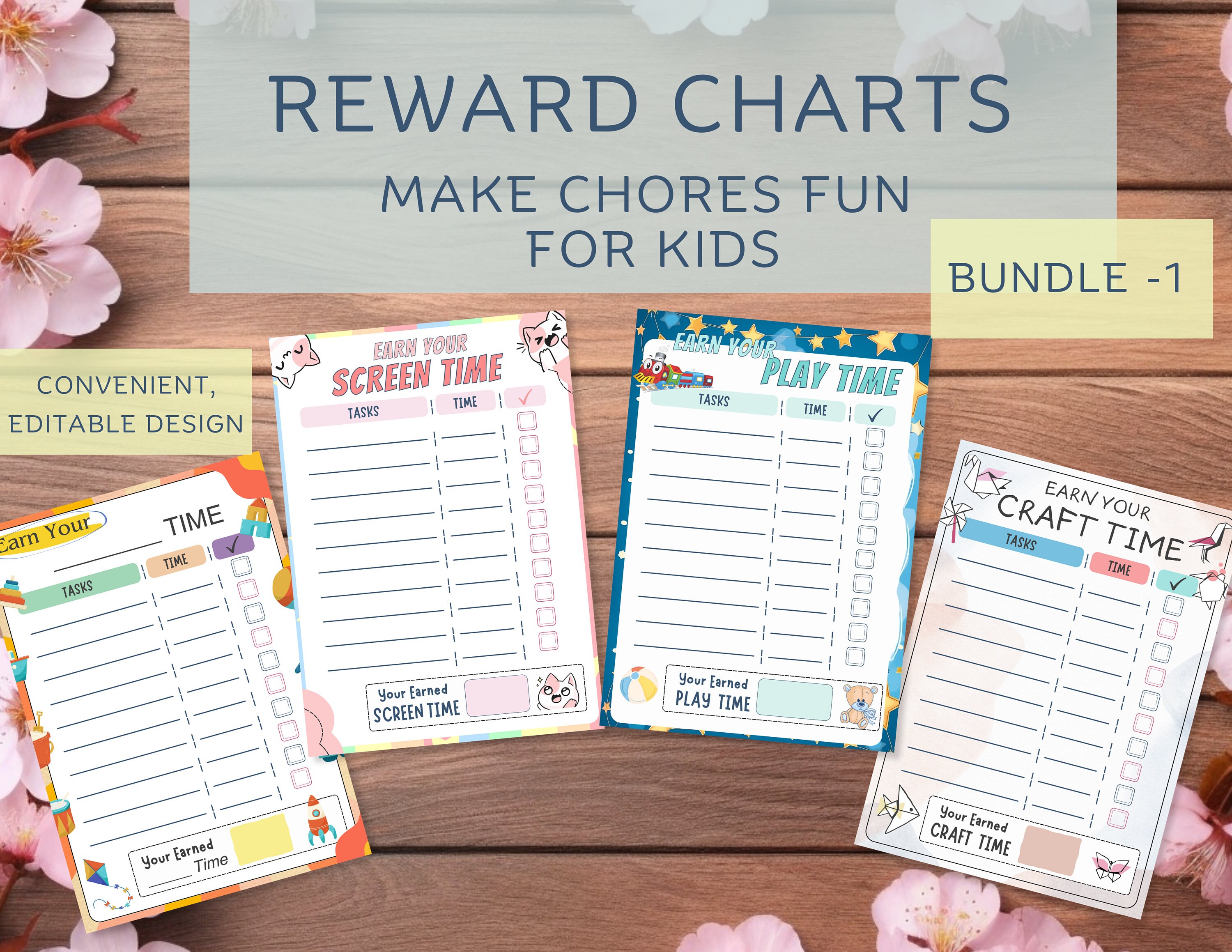 Reward Charts for Kids Screen/play/craft Time Charts - Etsy
