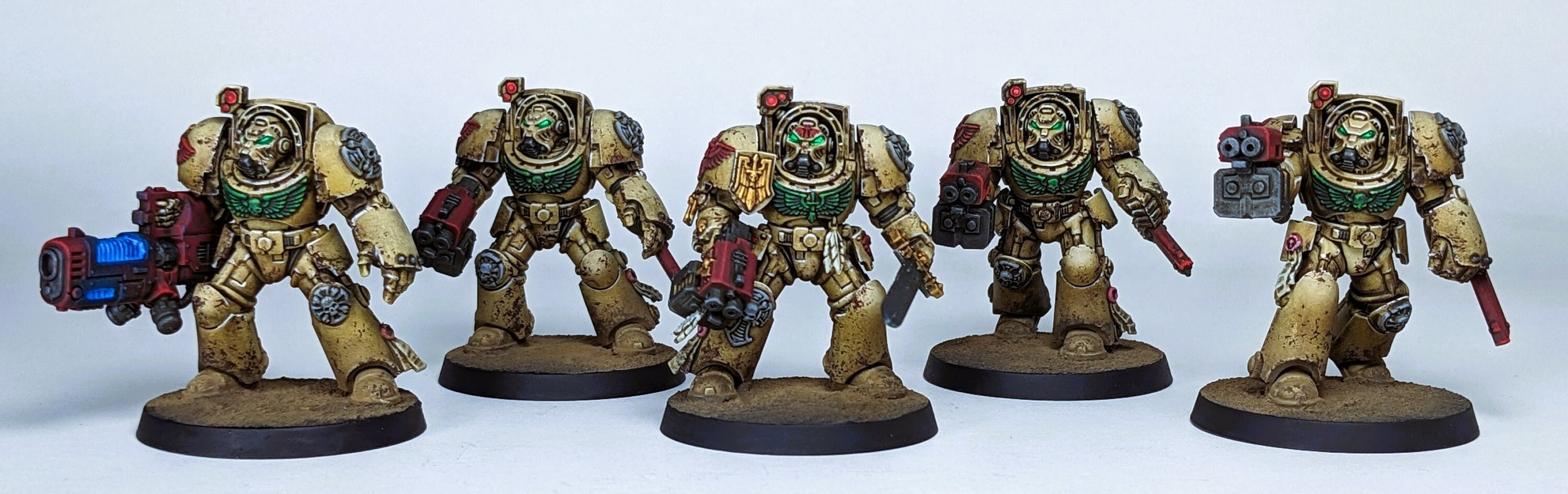 Commission - 5 Painted Grimdark Terminators Deathwing Dark Angels Space ...