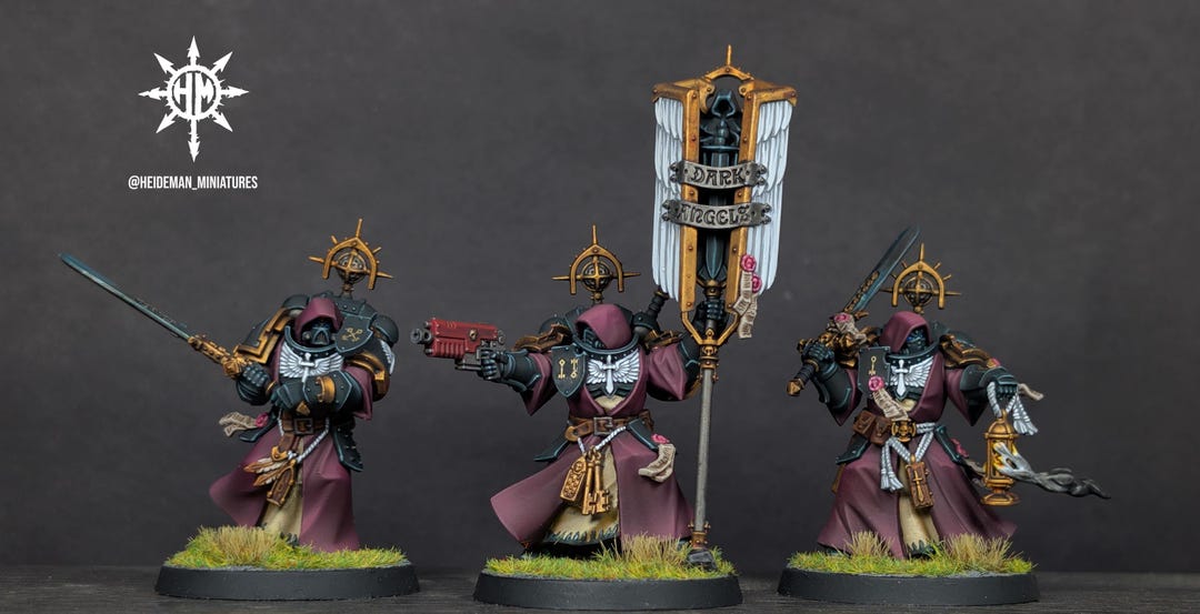 Commission - 3x Painted Dark Angels Inner Circle Companions Space ...
