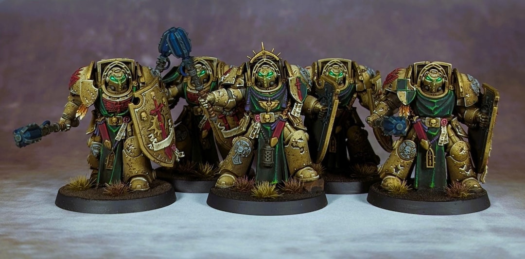 Commission - 5 Painted Grimdark Deathwing Knight Assault Terminators ...