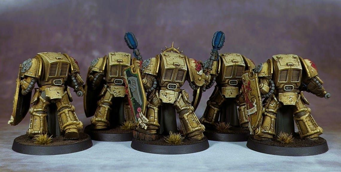 Commission - 5 Painted Grimdark Deathwing Knight Assault Terminators ...