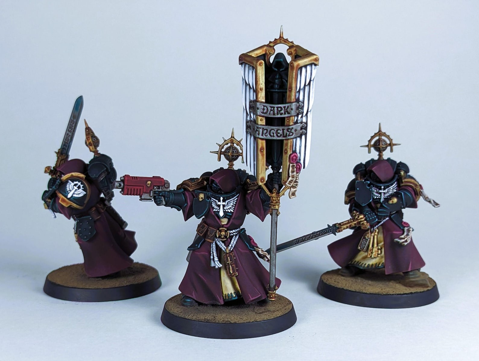 Commission - 3x Painted Dark Angels Inner Circle Companions Space ...