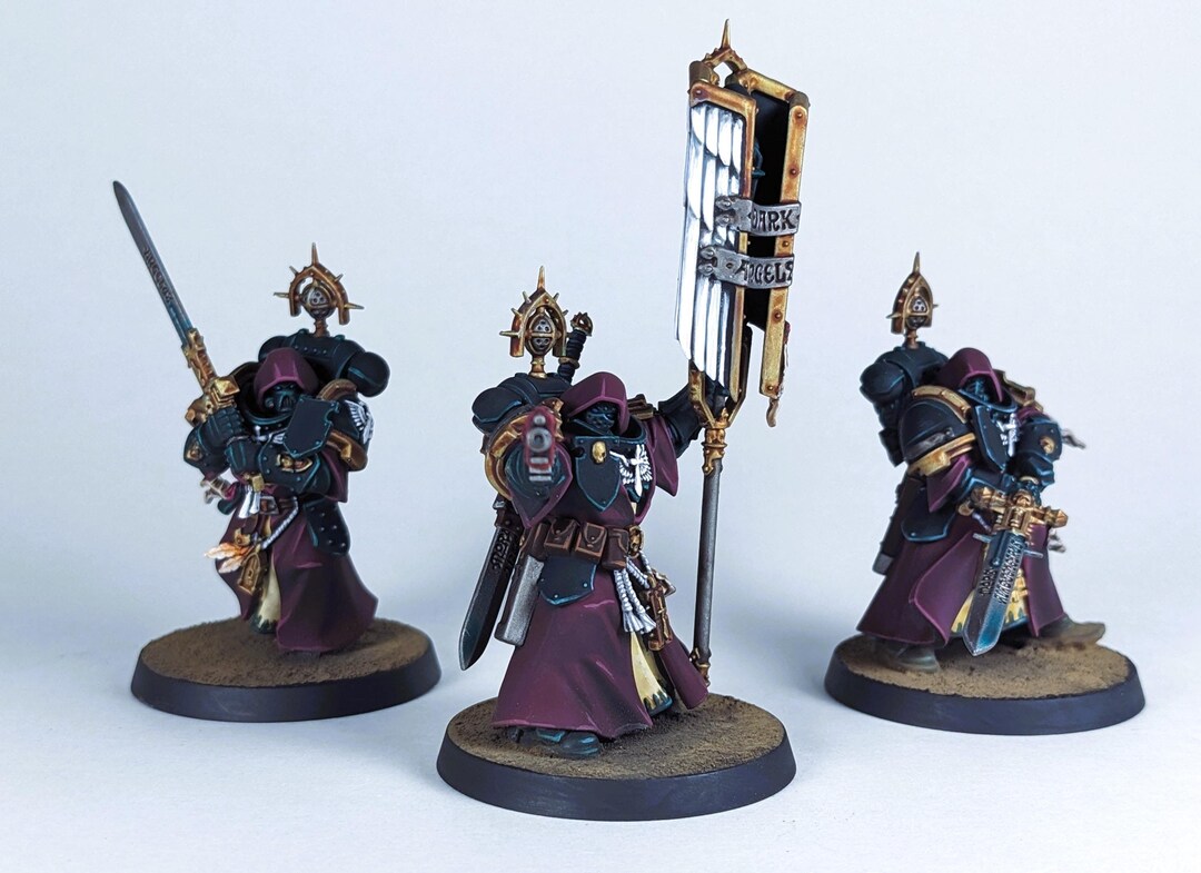 Commission - 3x Painted Dark Angels Inner Circle Companions Space ...