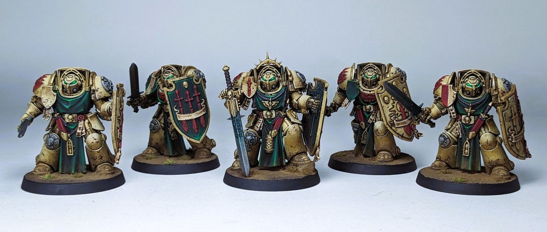 Commission - 5 Painted Grimdark Deathwing Knight Assault Terminators ...