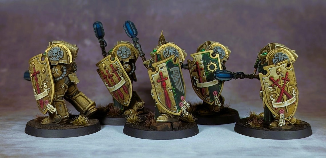 Commission - 5 Painted Grimdark Deathwing Knight Assault Terminators ...