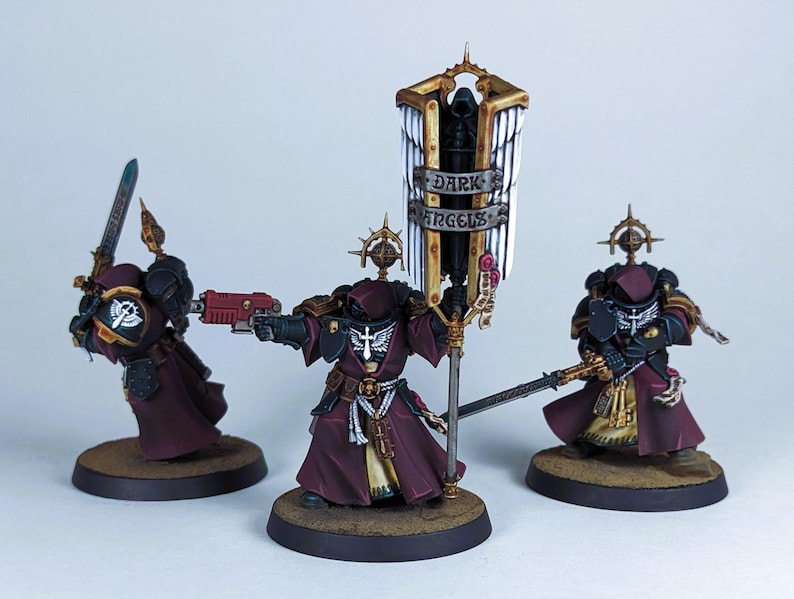 Commission - 3x Painted Dark Angels Inner Circle Companions Space ...