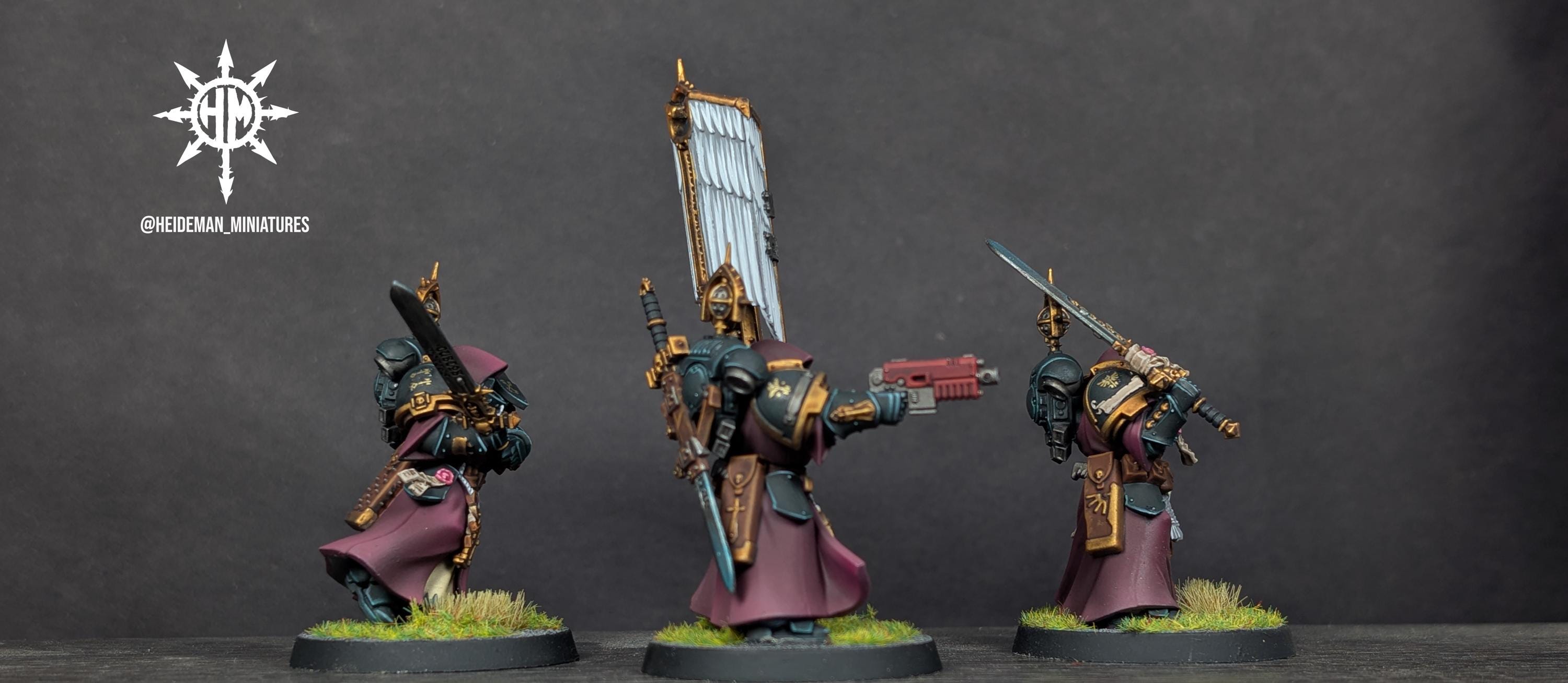 Commission - 3x Painted Dark Angels Inner Circle Companions Space ...