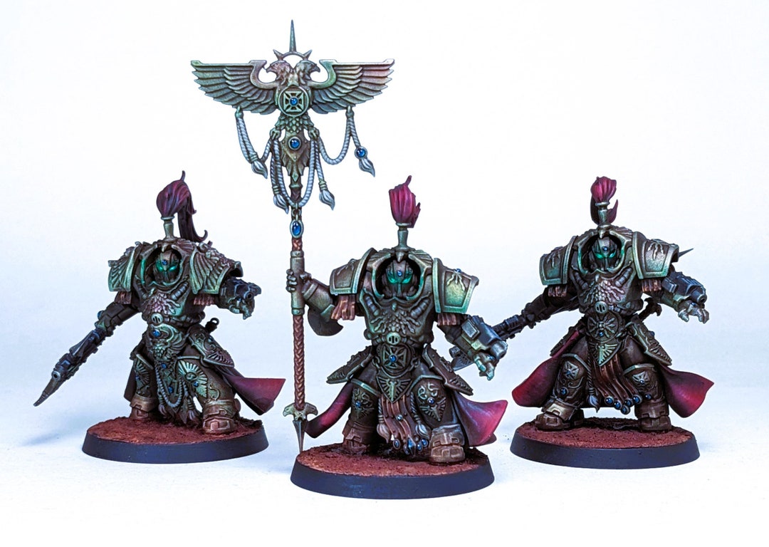3x Painted Grimdark Allarus Custodians Adeptus Custodes Auric Champions ...