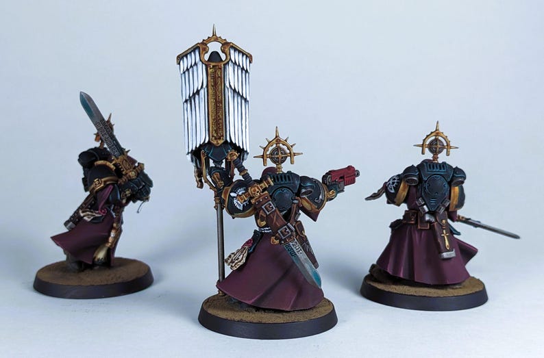 Commission - 3x Painted Dark Angels Inner Circle Companions Space ...